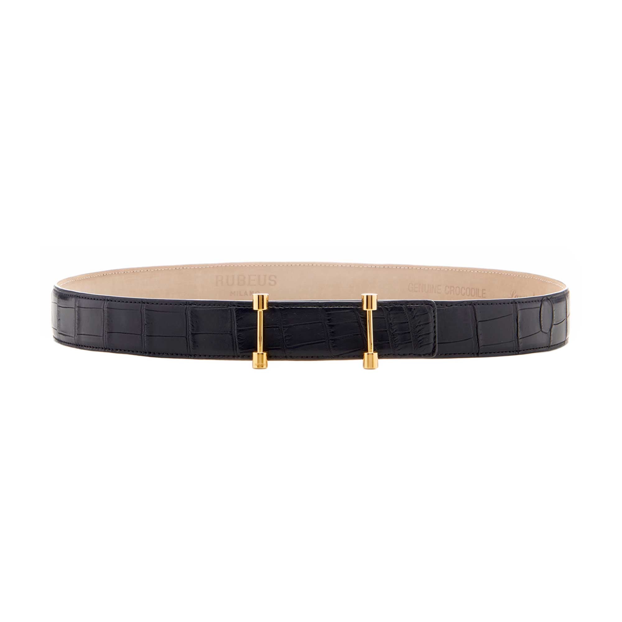 Black Crocodile Woman Belt – Rubeus Milano